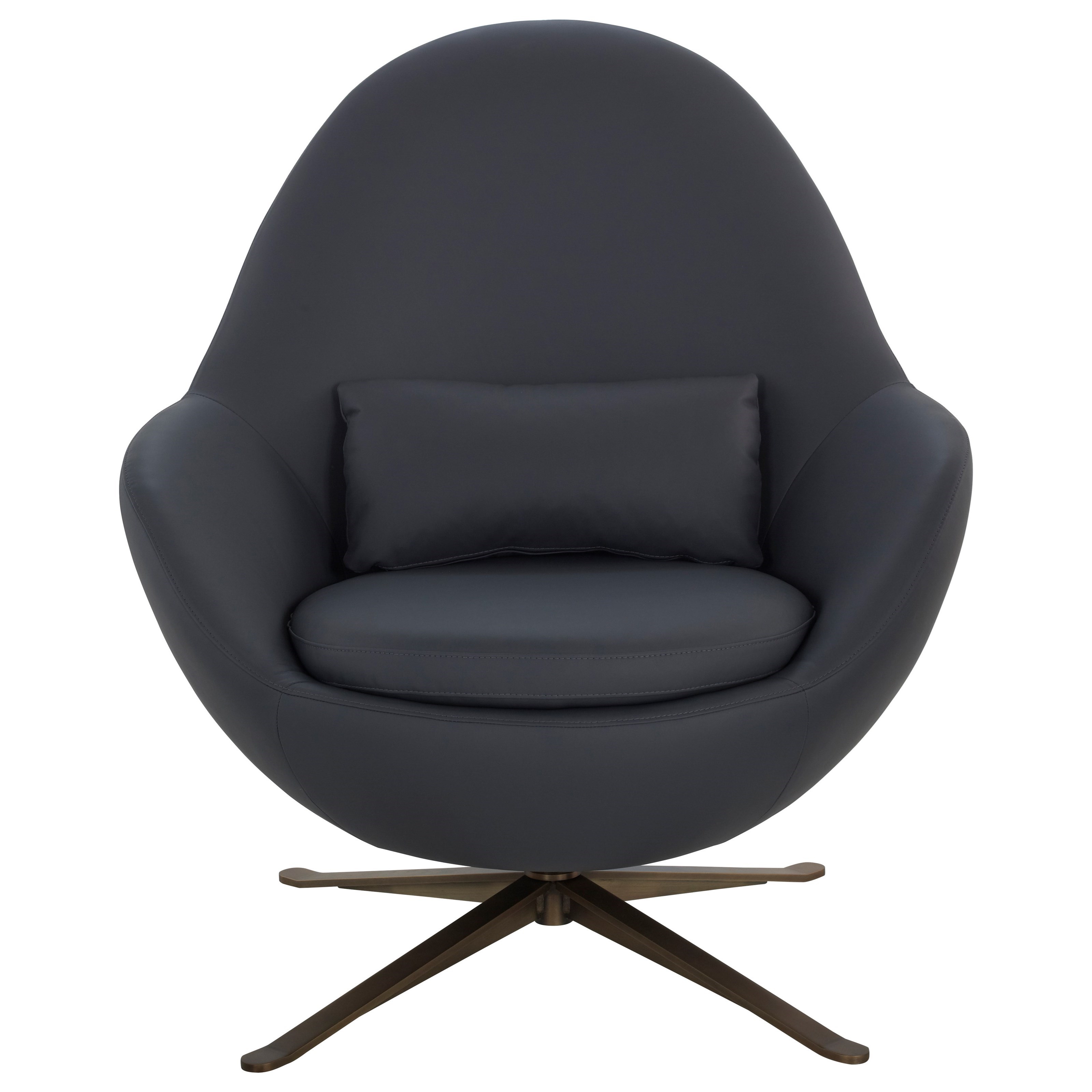 American Leather Jude Contemporary Round Swivel Chair Sprintz Furniture Upholstered Chairs
